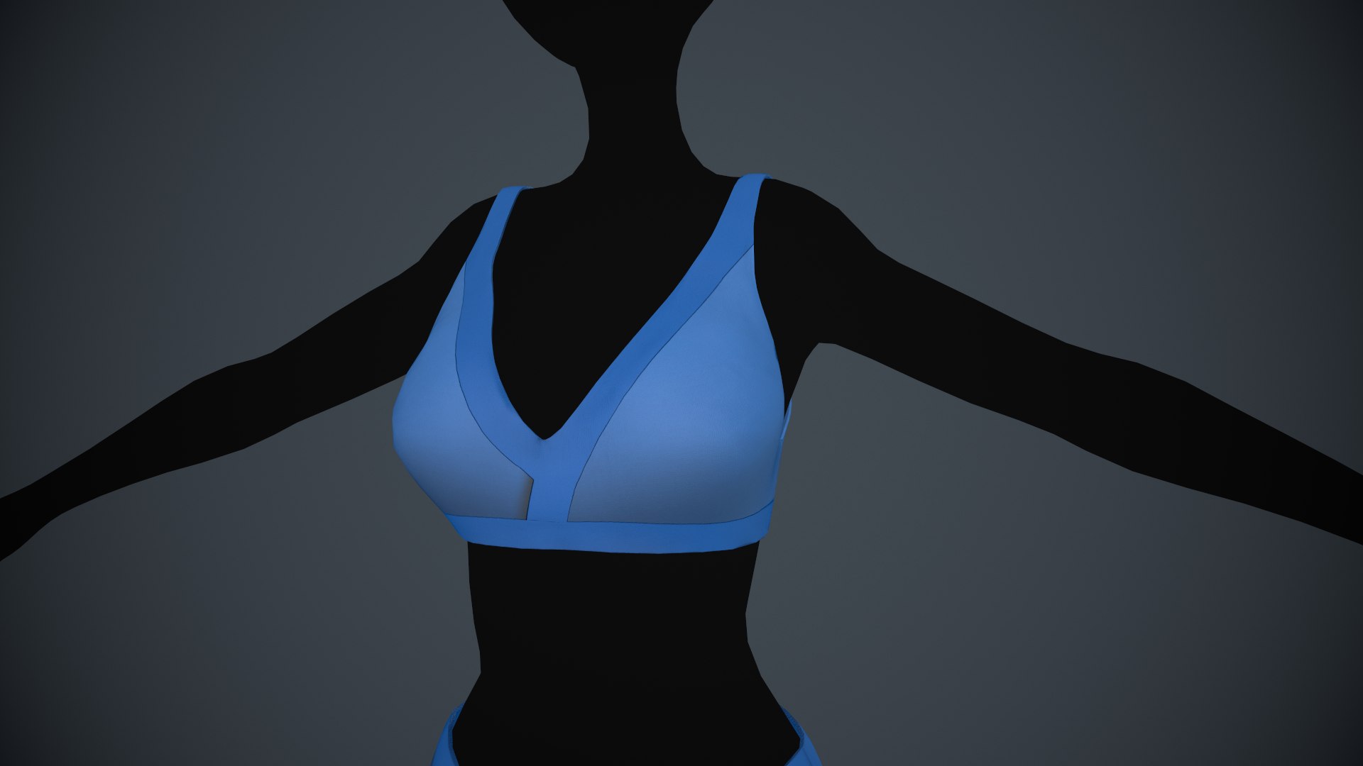 3D Female Blue Bra And Underwear Model - TurboSquid 1927732