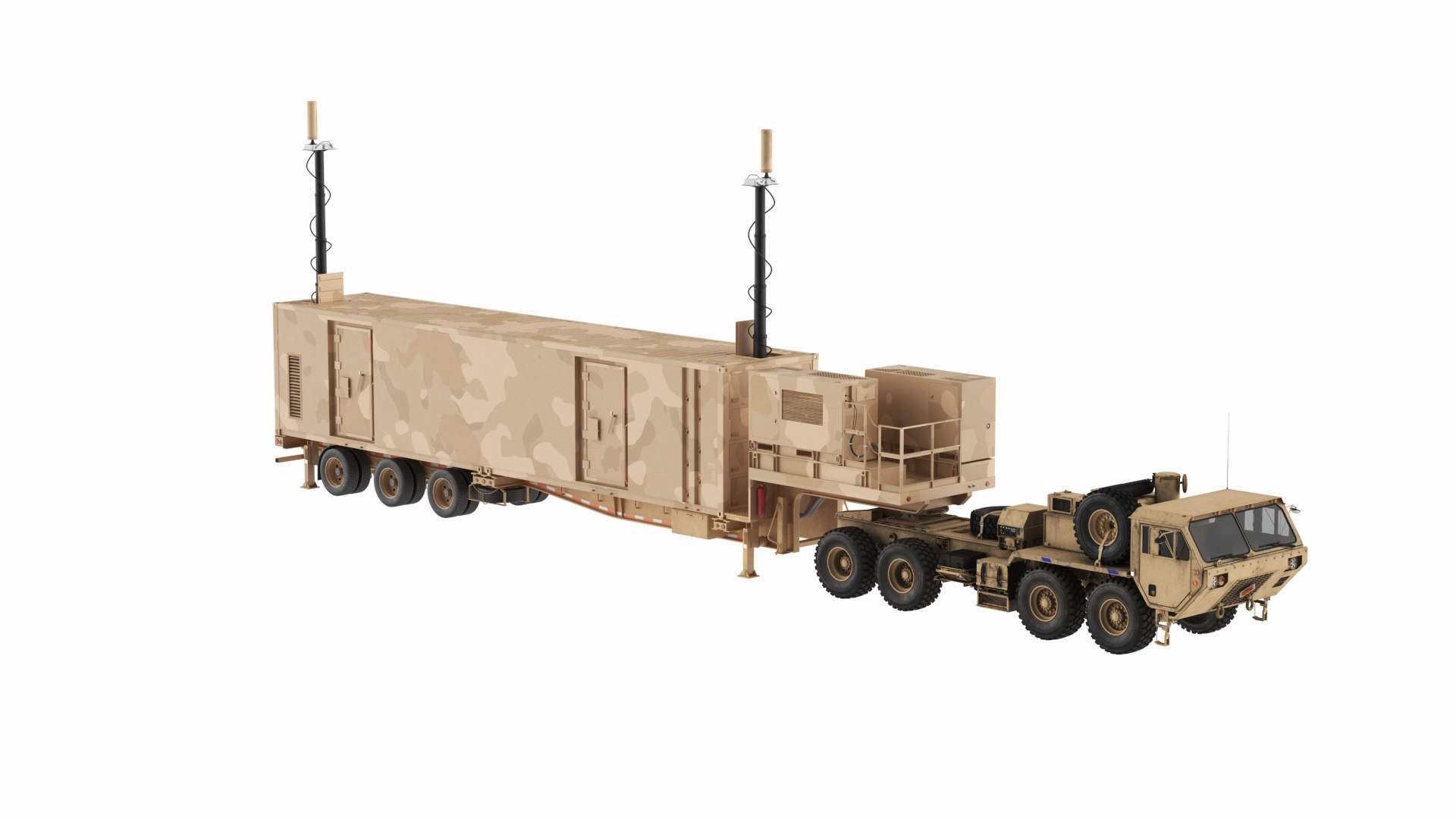 3D Model Control Center With Raised Antennas And Truck - TurboSquid 2329835