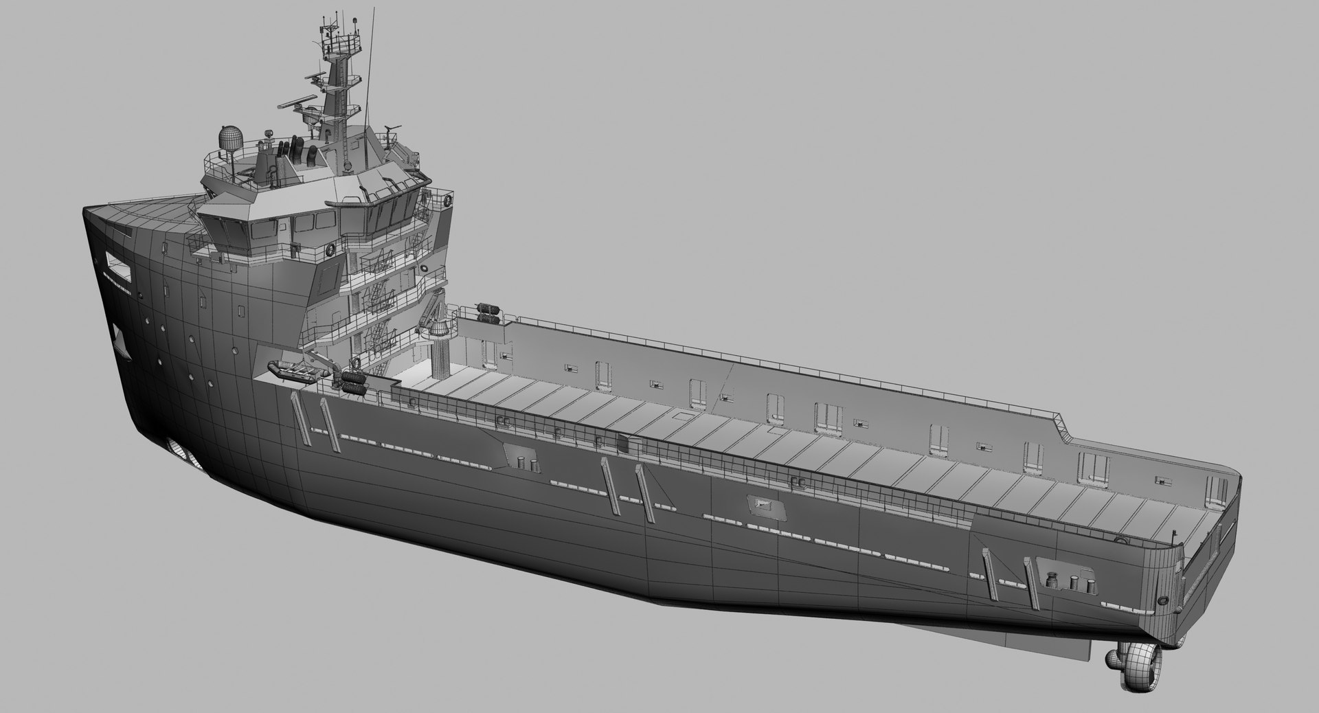 World Platform Supply Vessel 3d Model