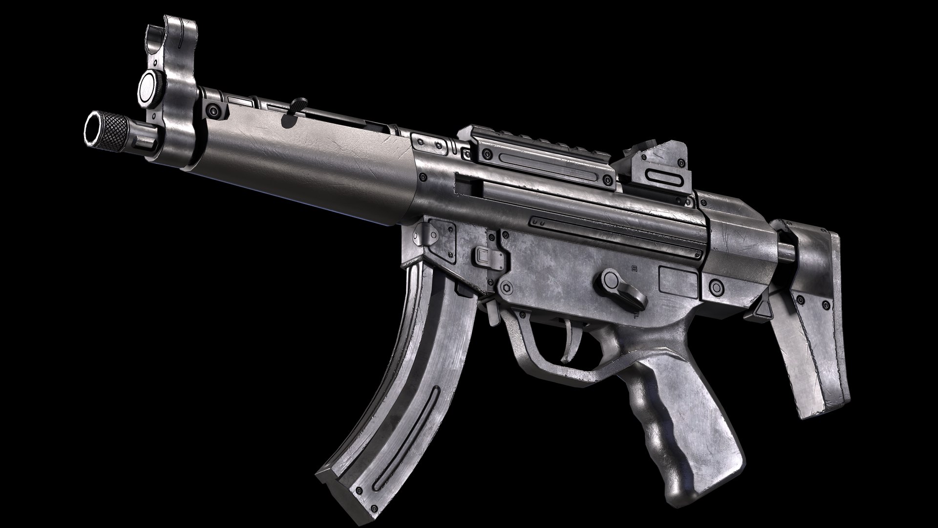 MP5 SMG PBR Worn Low-poly 3D model 3D model - TurboSquid 1791468