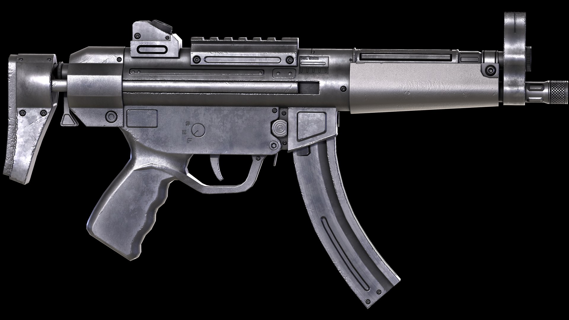 MP5 SMG PBR Worn Low-poly 3D model 3D model - TurboSquid 1791468