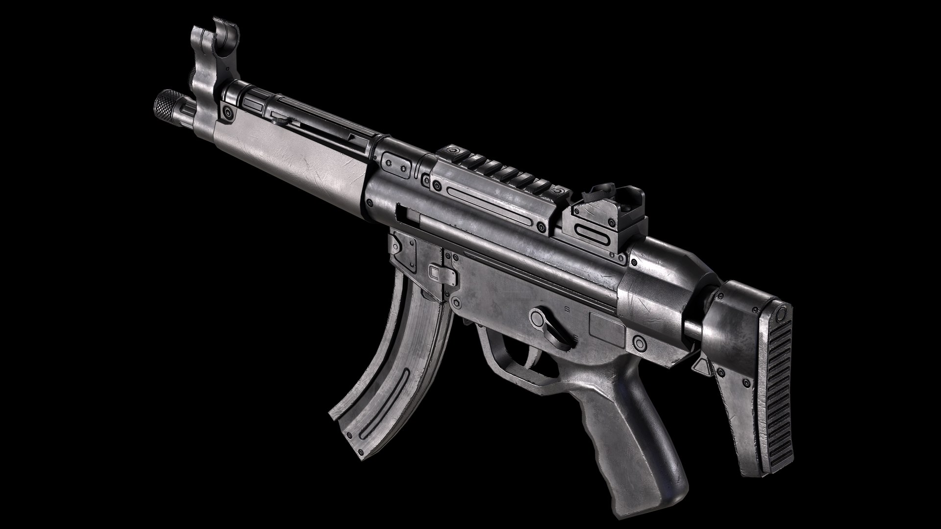 MP5 SMG PBR Worn Low-poly 3D model 3D model - TurboSquid 1791468