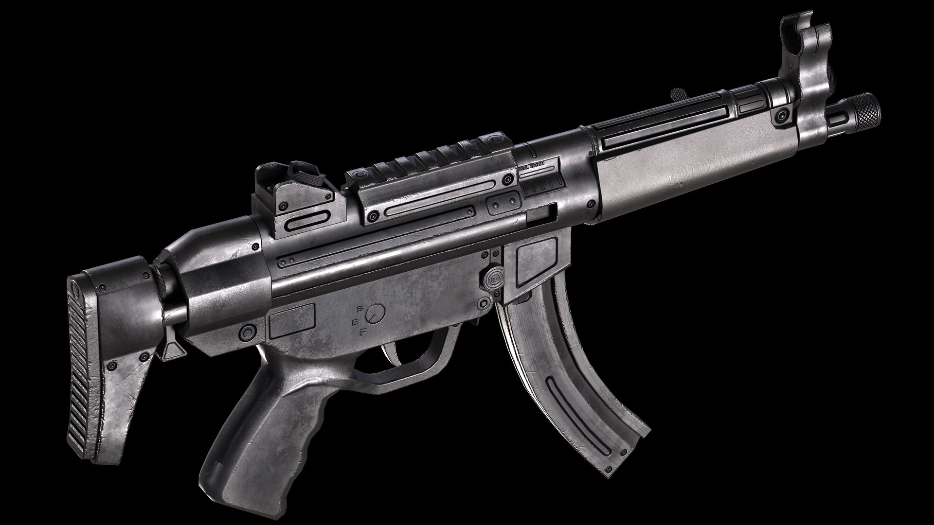 MP5 SMG PBR Worn Low-poly 3D model 3D model - TurboSquid 1791468