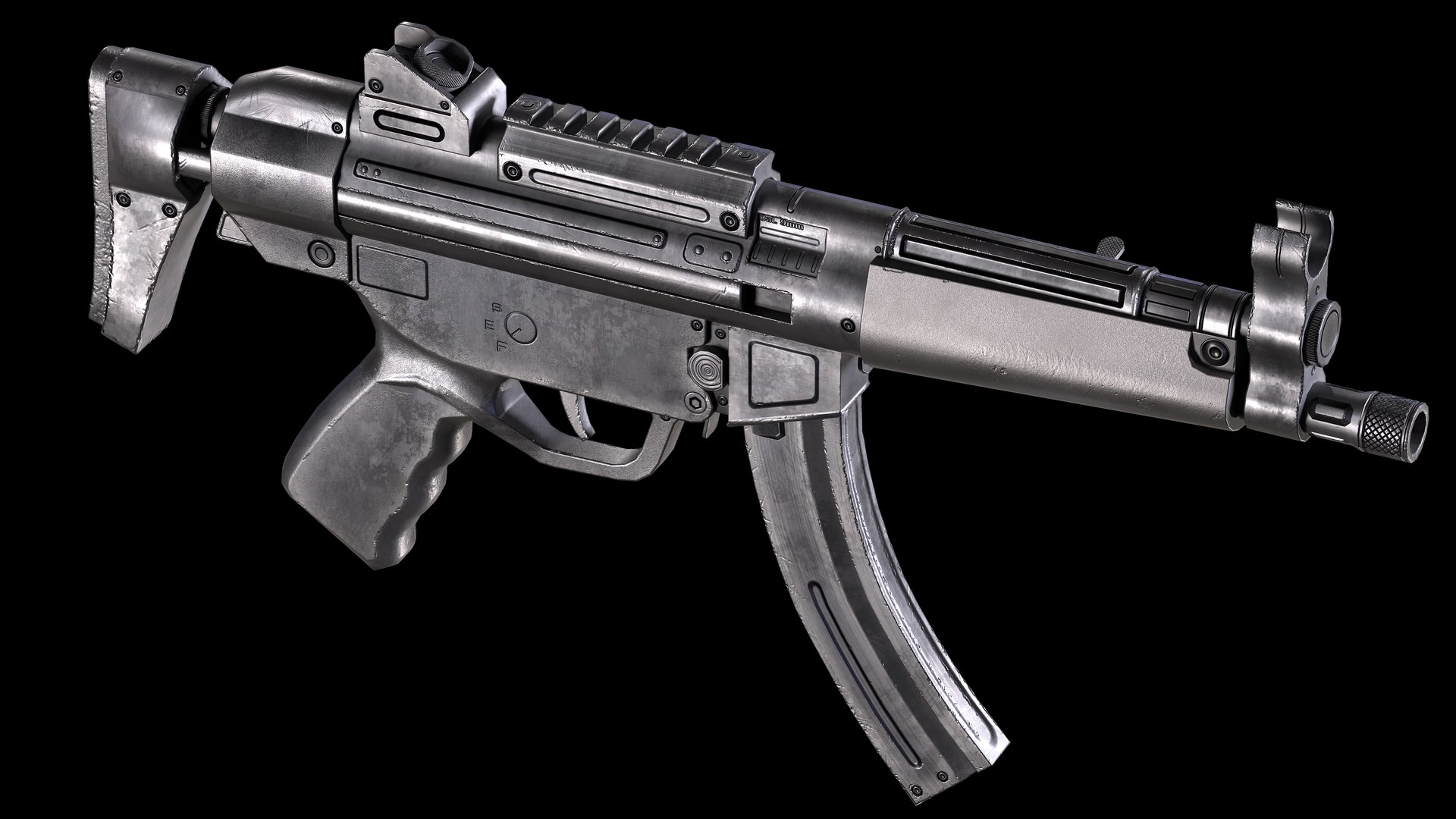 MP5 SMG PBR Worn Low-poly 3D model 3D model - TurboSquid 1791468