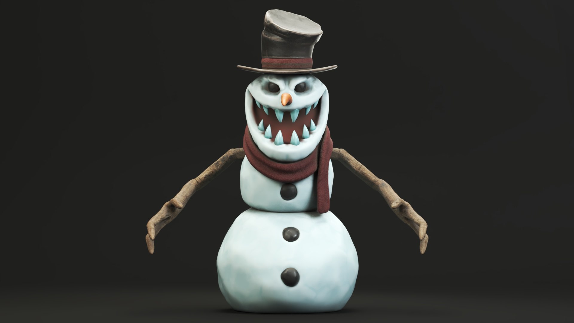 3D Snowman Villian - TurboSquid 2303056