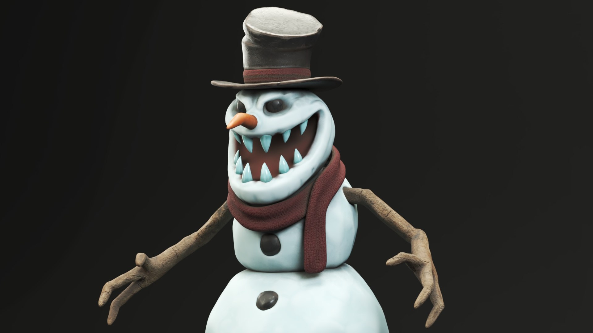 3D Snowman Villian - TurboSquid 2303056
