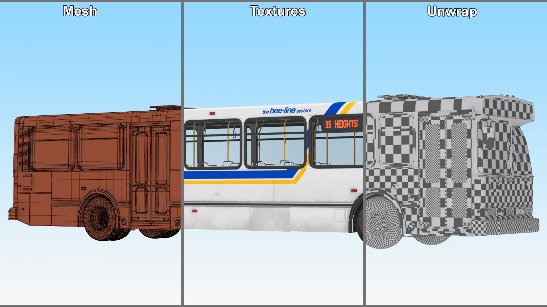 3d orion v transit bus model