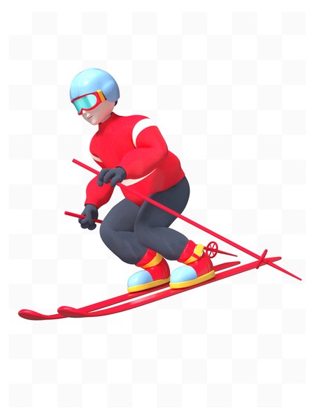 3D Sports Skiing Figure model - TurboSquid 2038815
