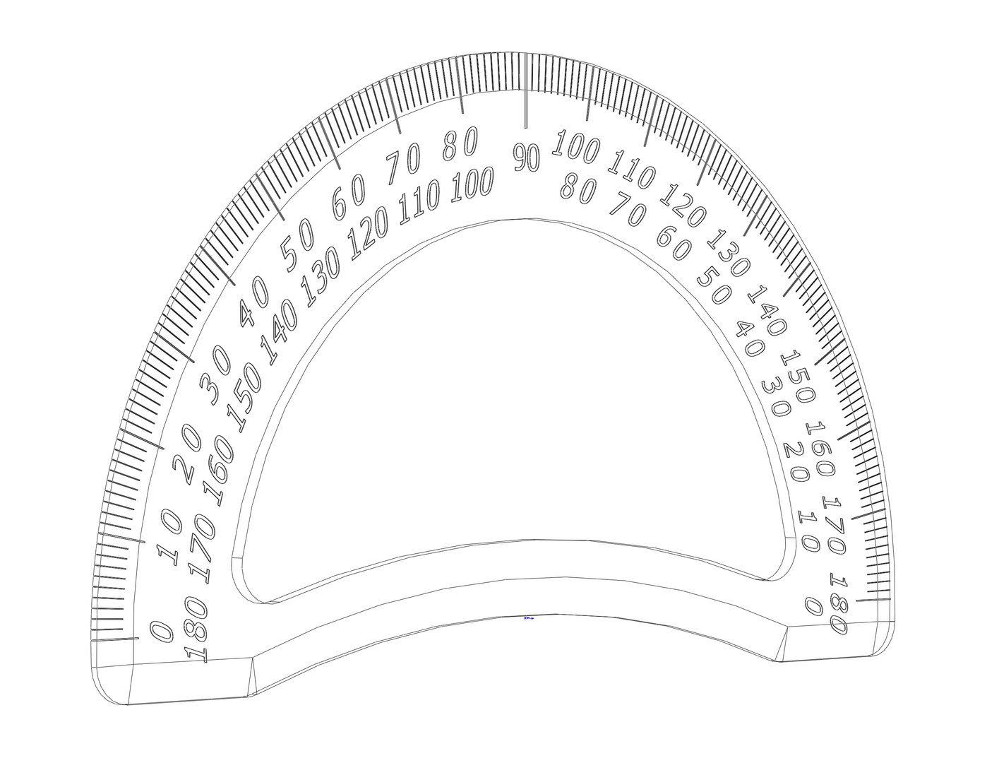 180 Degree Protractor 15cm 3D Model - TurboSquid 2156704