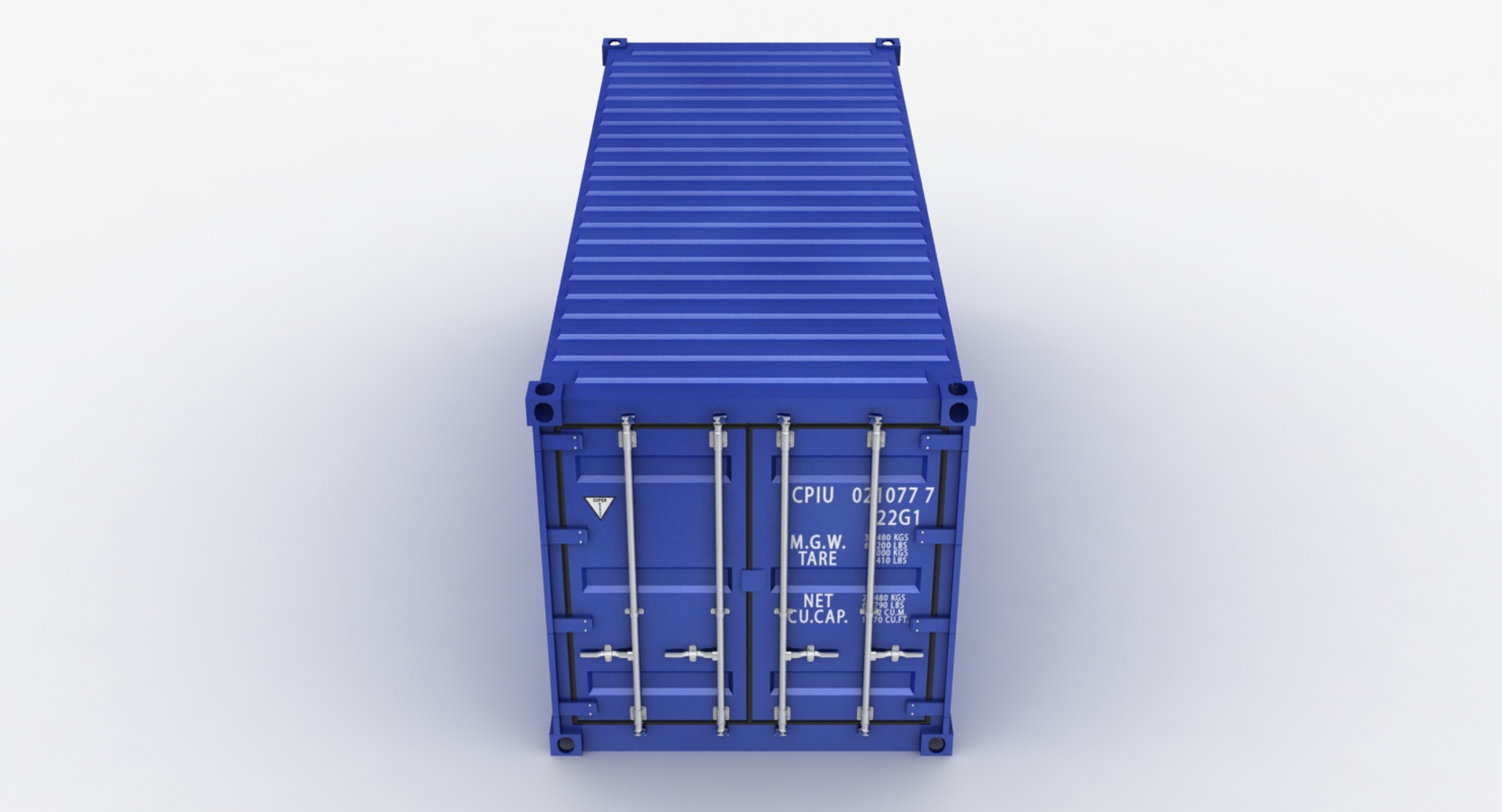 3D Container Gray Blue Model - TurboSquid 1317103