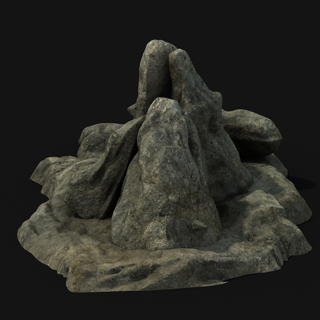 Realistic Concrete Stream Cliff Stone 3D Model - TurboSquid 2006114