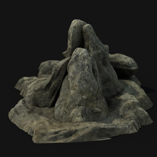 Realistic concrete stream cliff stone 3D model - TurboSquid 2006114