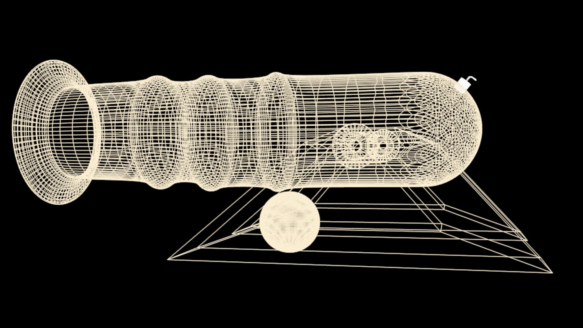 3d model simple cannon