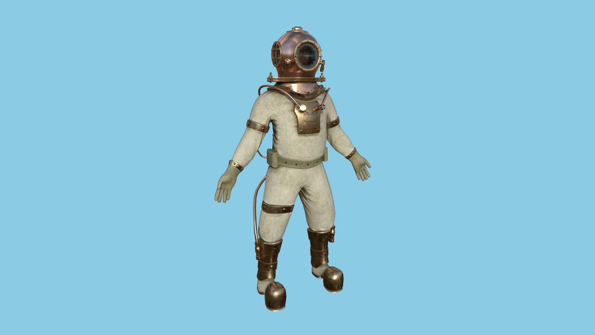 3D Diving Suit 01 - Bronze - Character Design Fashion model ...