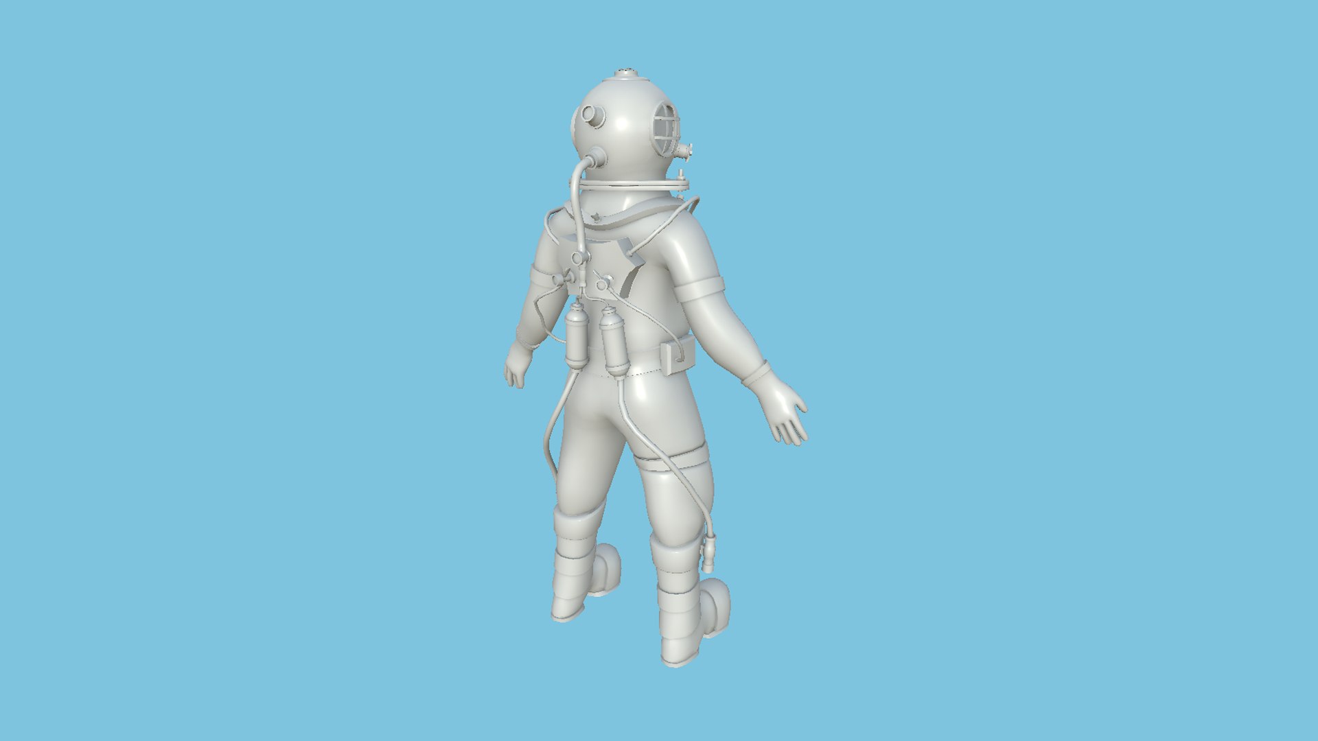 3D Diving Suit 01 - Bronze - Character Design Fashion Model ...