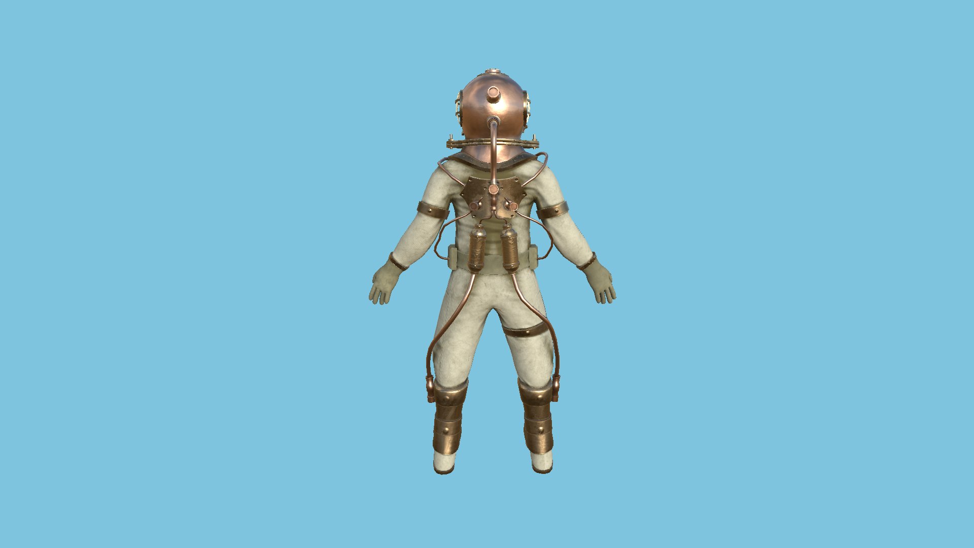3D Diving Suit 01 - Bronze - Character Design Fashion Model ...