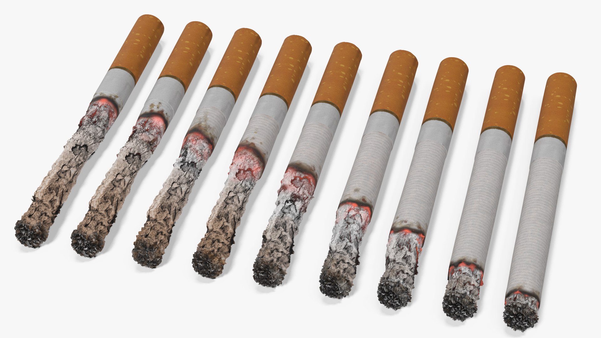 Smoldering Cigarette Set Model - TurboSquid 2330656