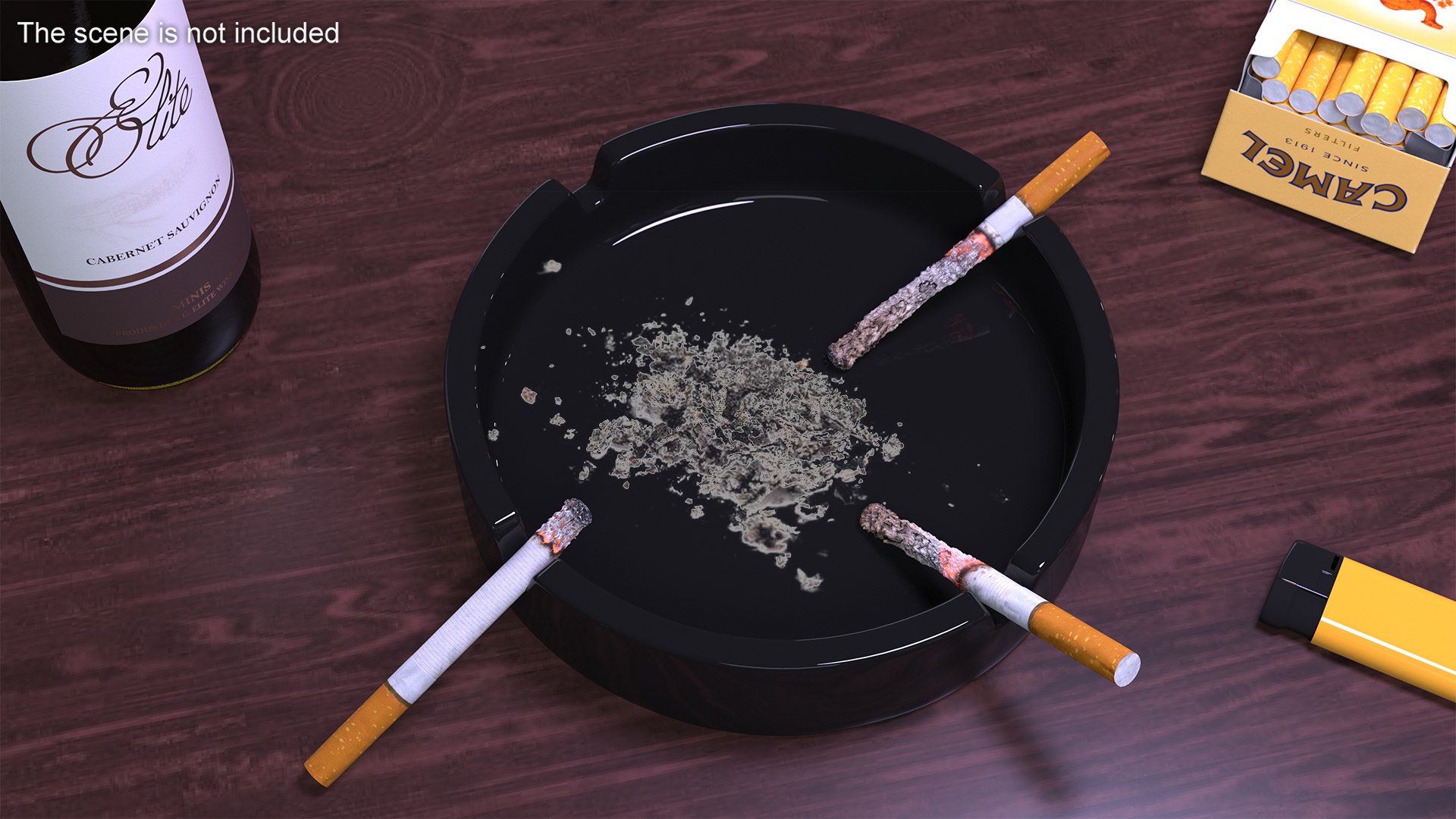 Smoldering Cigarette Set Model - TurboSquid 2330656