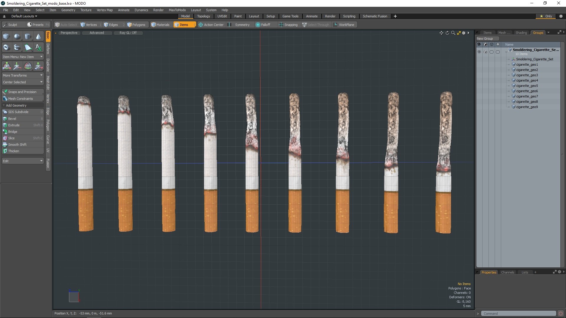 Smoldering Cigarette Set Model - TurboSquid 2330656