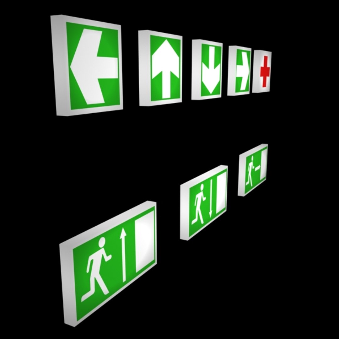 Emergency Signs 3d Model