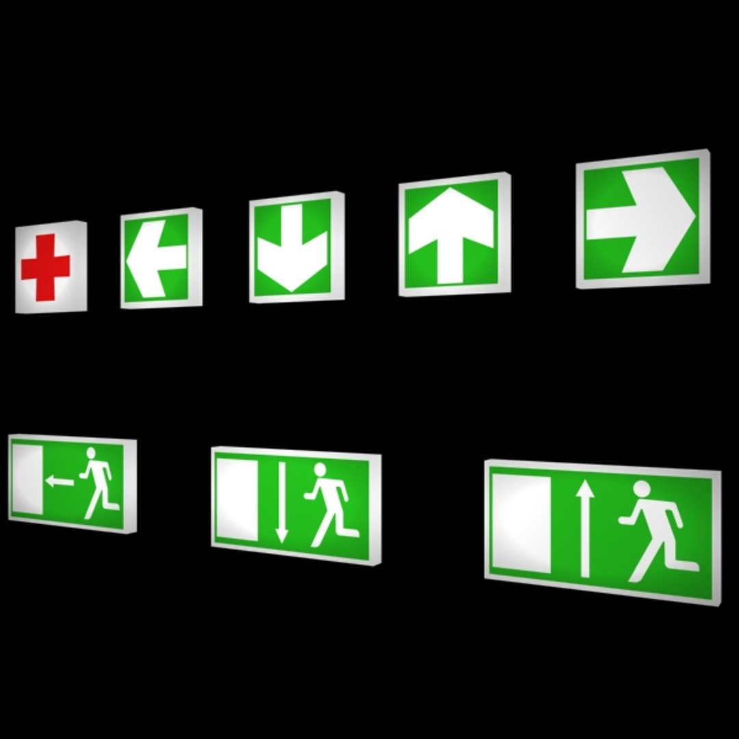 Emergency Signs 3d Model