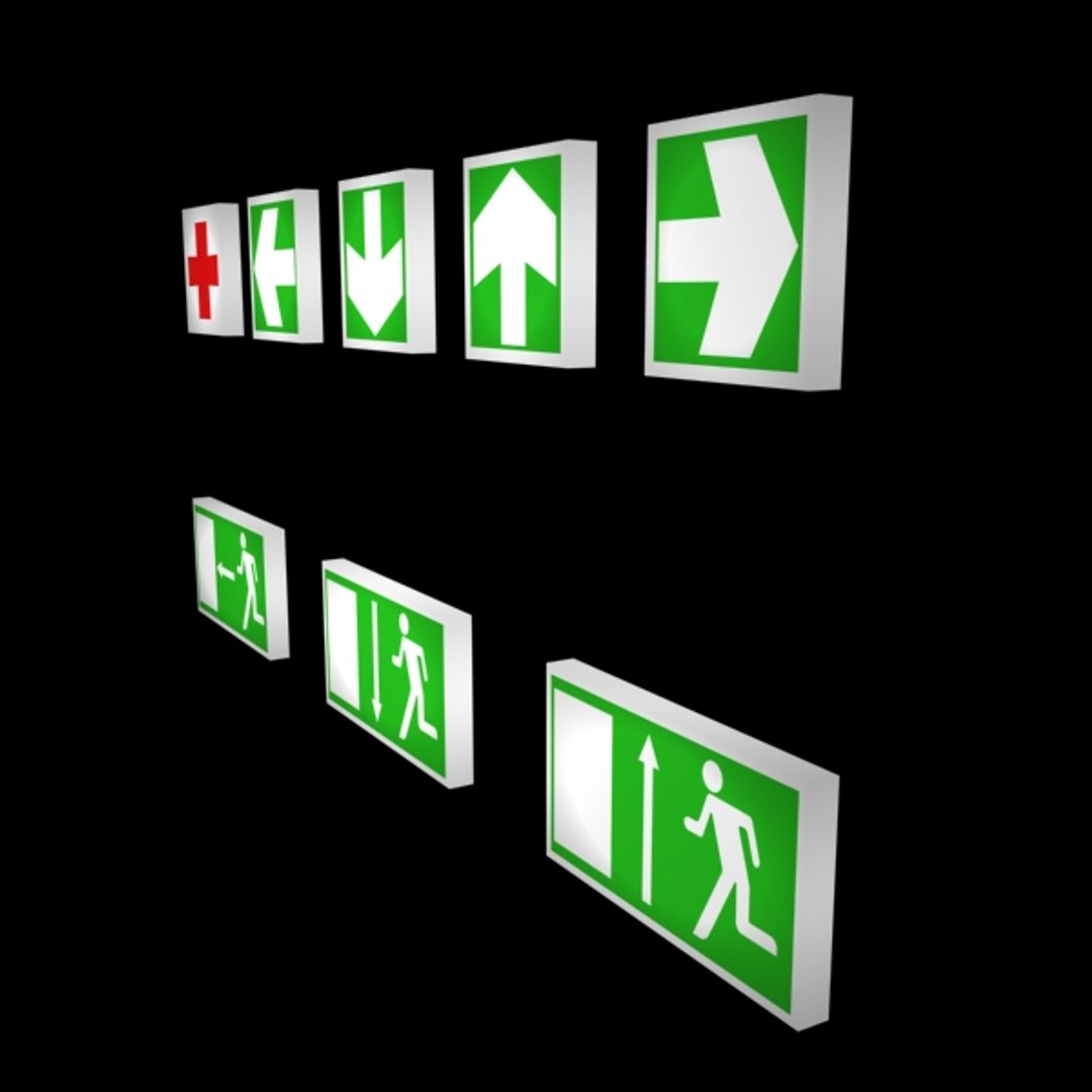 Emergency Signs 3d Model
