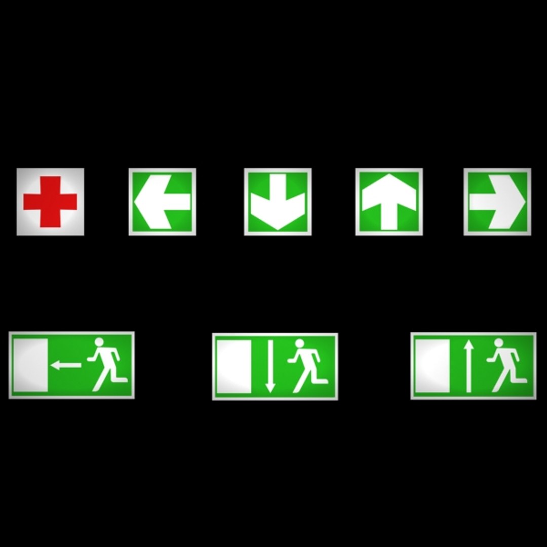 Emergency Signs 3d Model