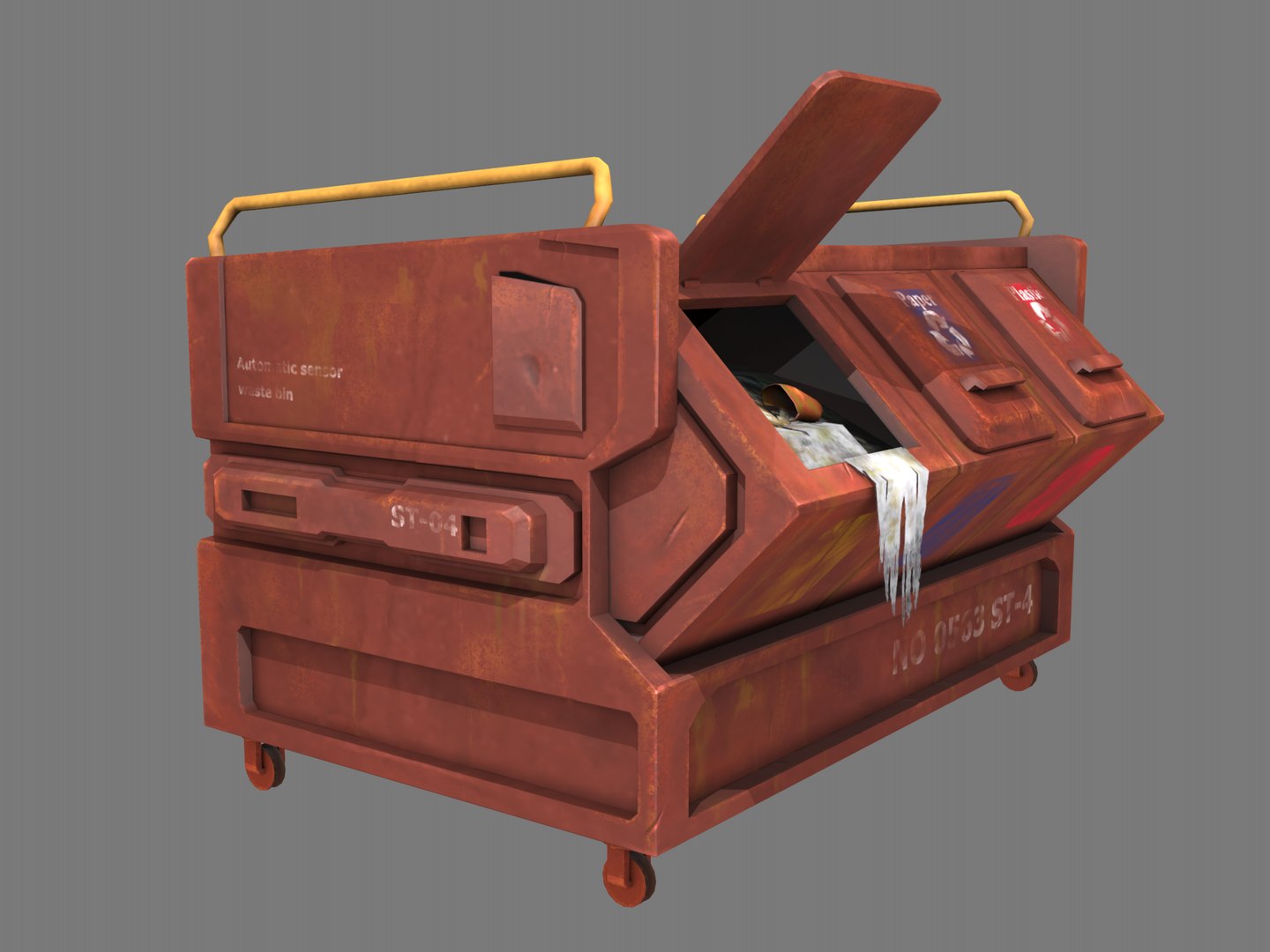 3D Model Pbr Brown Dumpster - TurboSquid 1491116