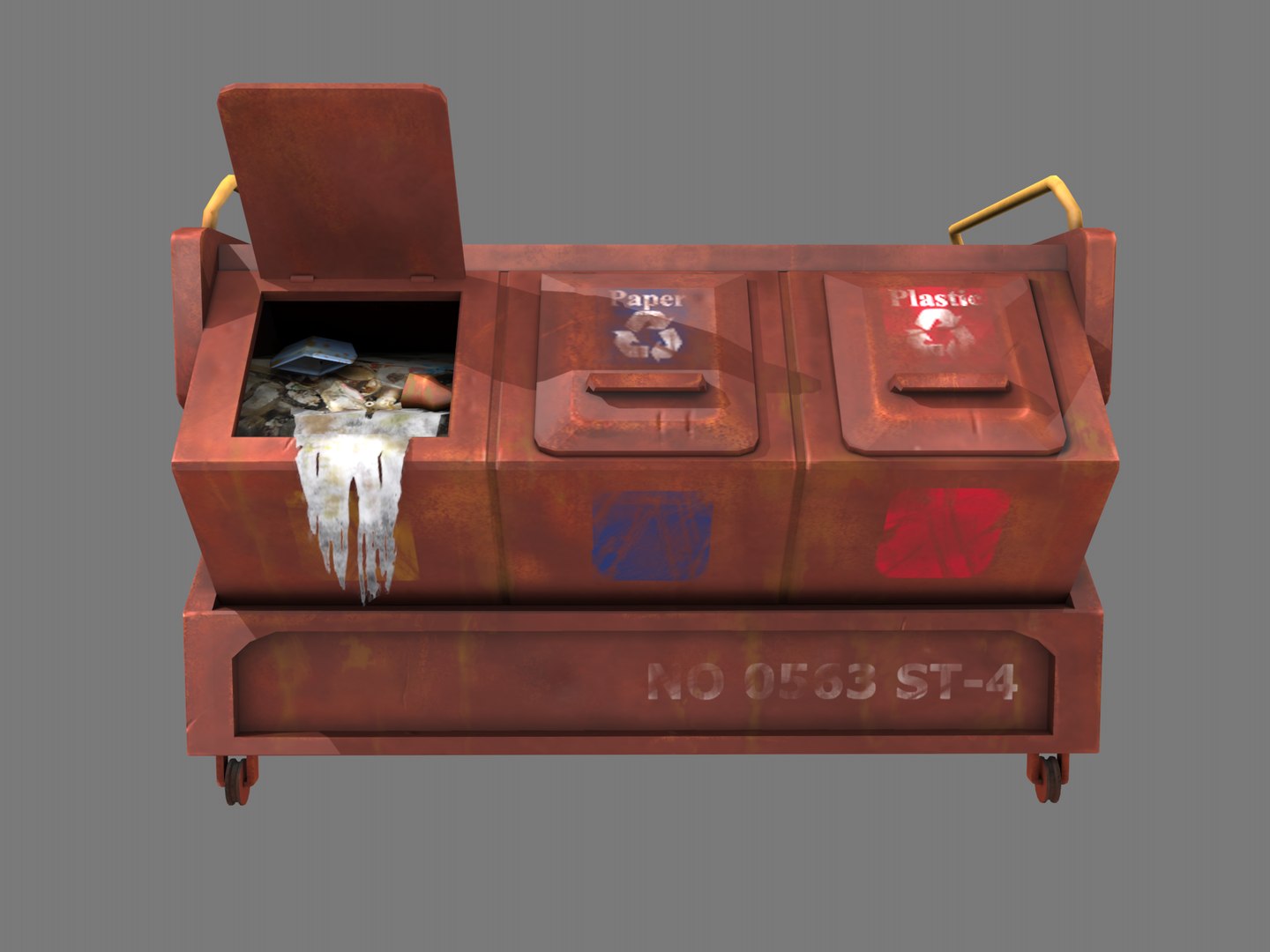 3D Model Pbr Brown Dumpster - TurboSquid 1491116