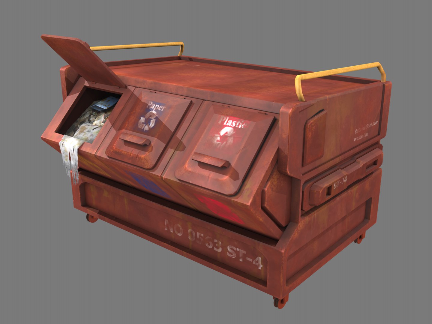 3D Model Pbr Brown Dumpster - TurboSquid 1491116