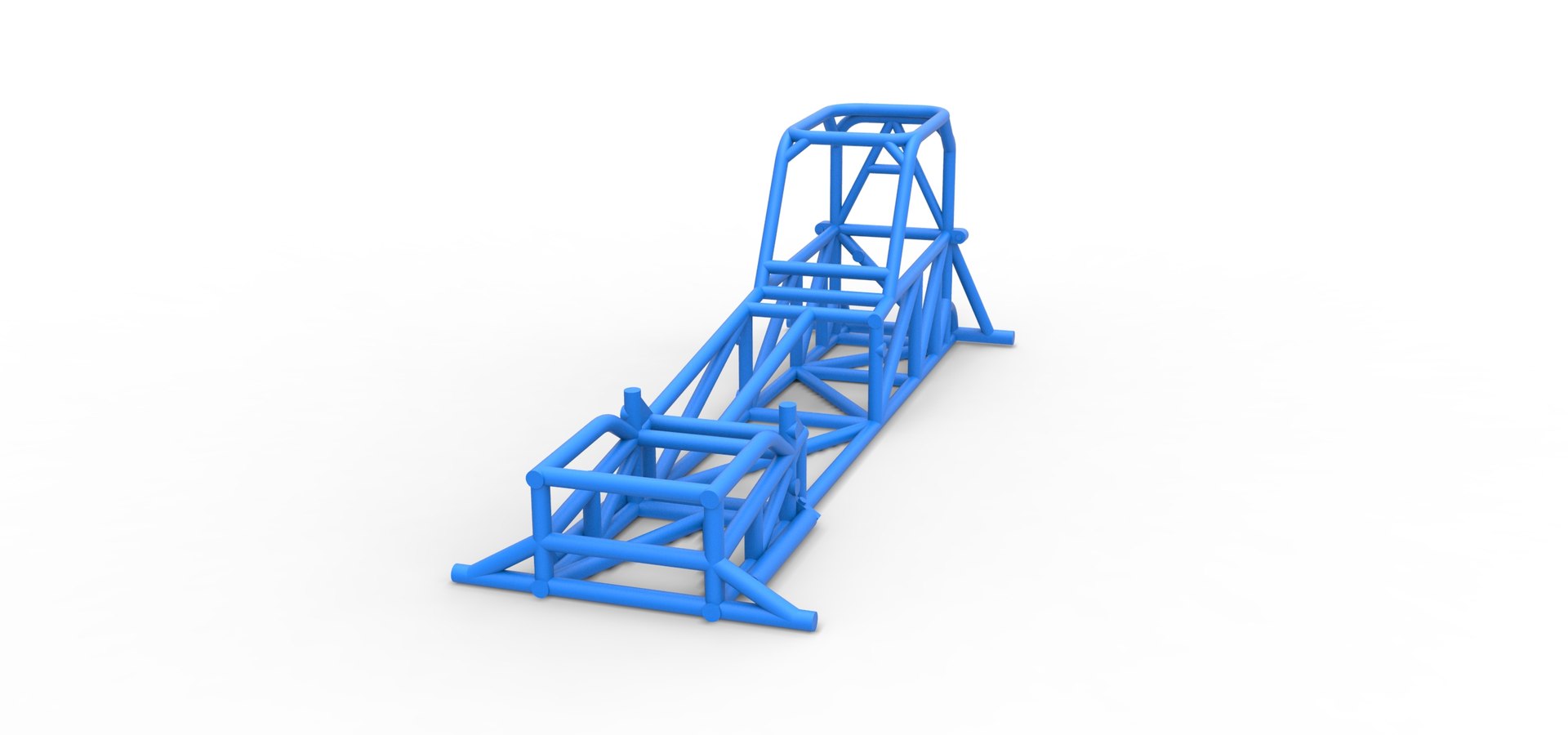 3D Diecast Frame of Supermodified front engine race car V1 Scale 1 to ...