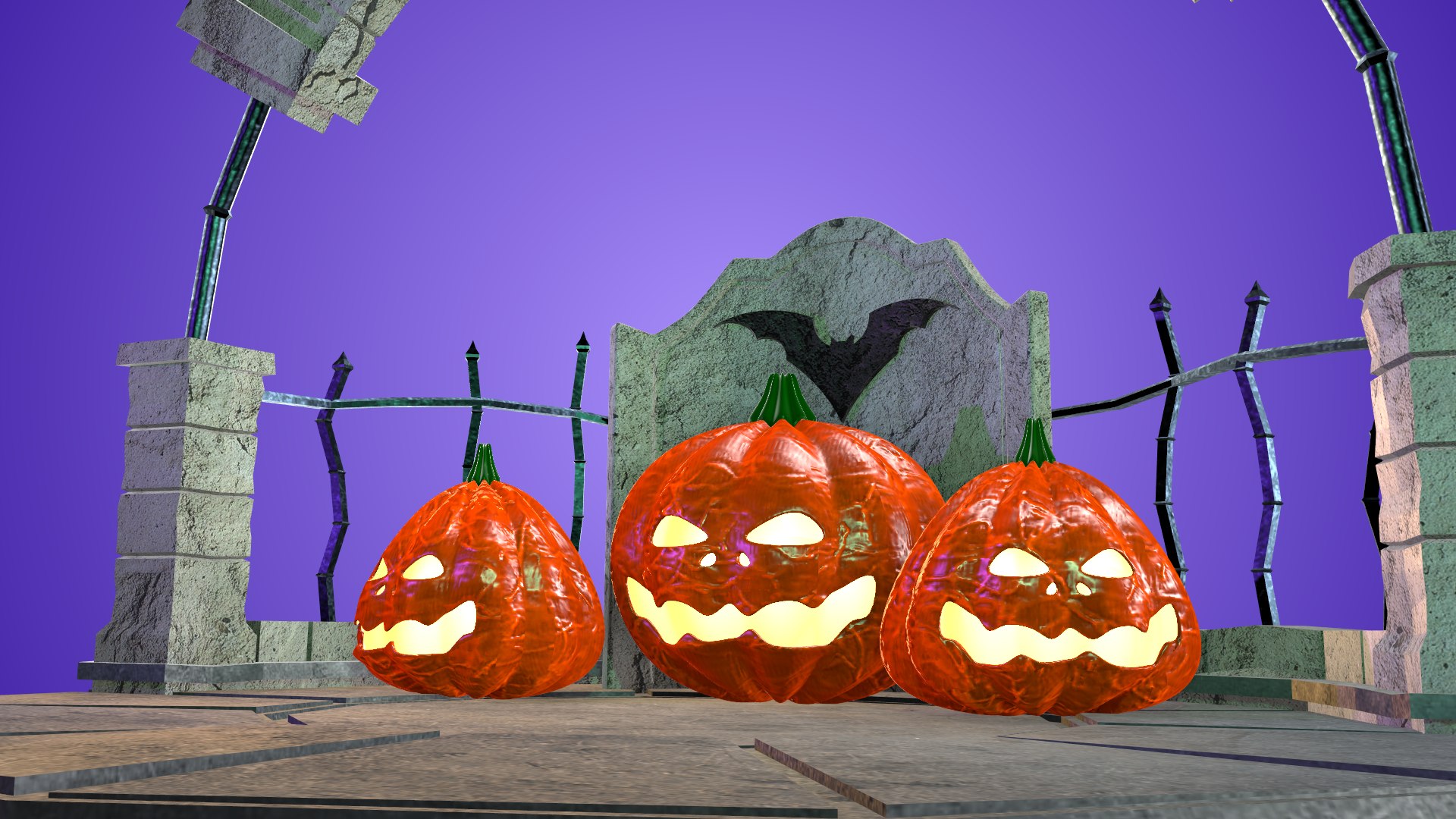 3D Model Halloween Scene - TurboSquid 1971075