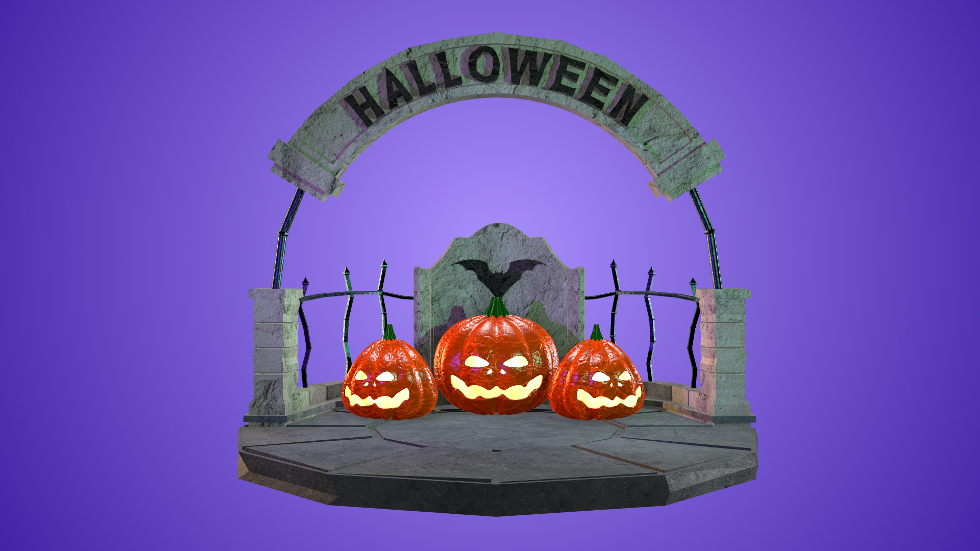 3D Model Halloween Scene - TurboSquid 1971075