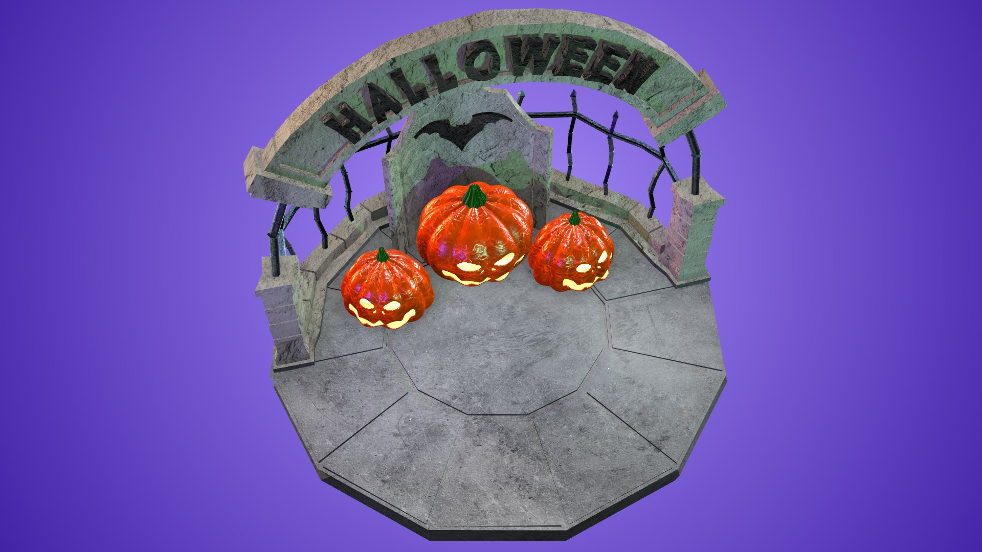3D Model Halloween Scene - TurboSquid 1971075