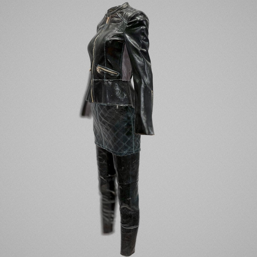 3d Model Of Shiny Leather