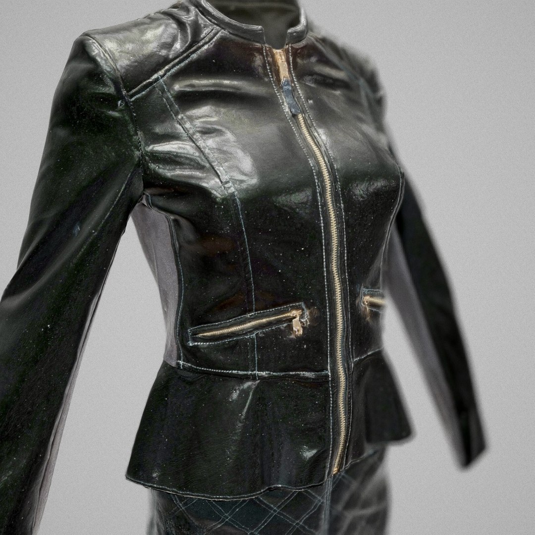 3d Model Of Shiny Leather