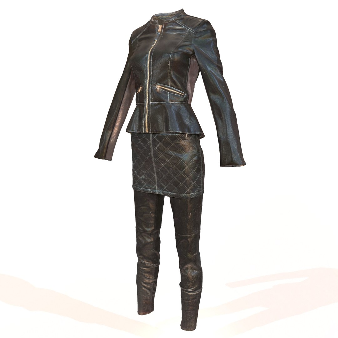3d Model Of Shiny Leather
