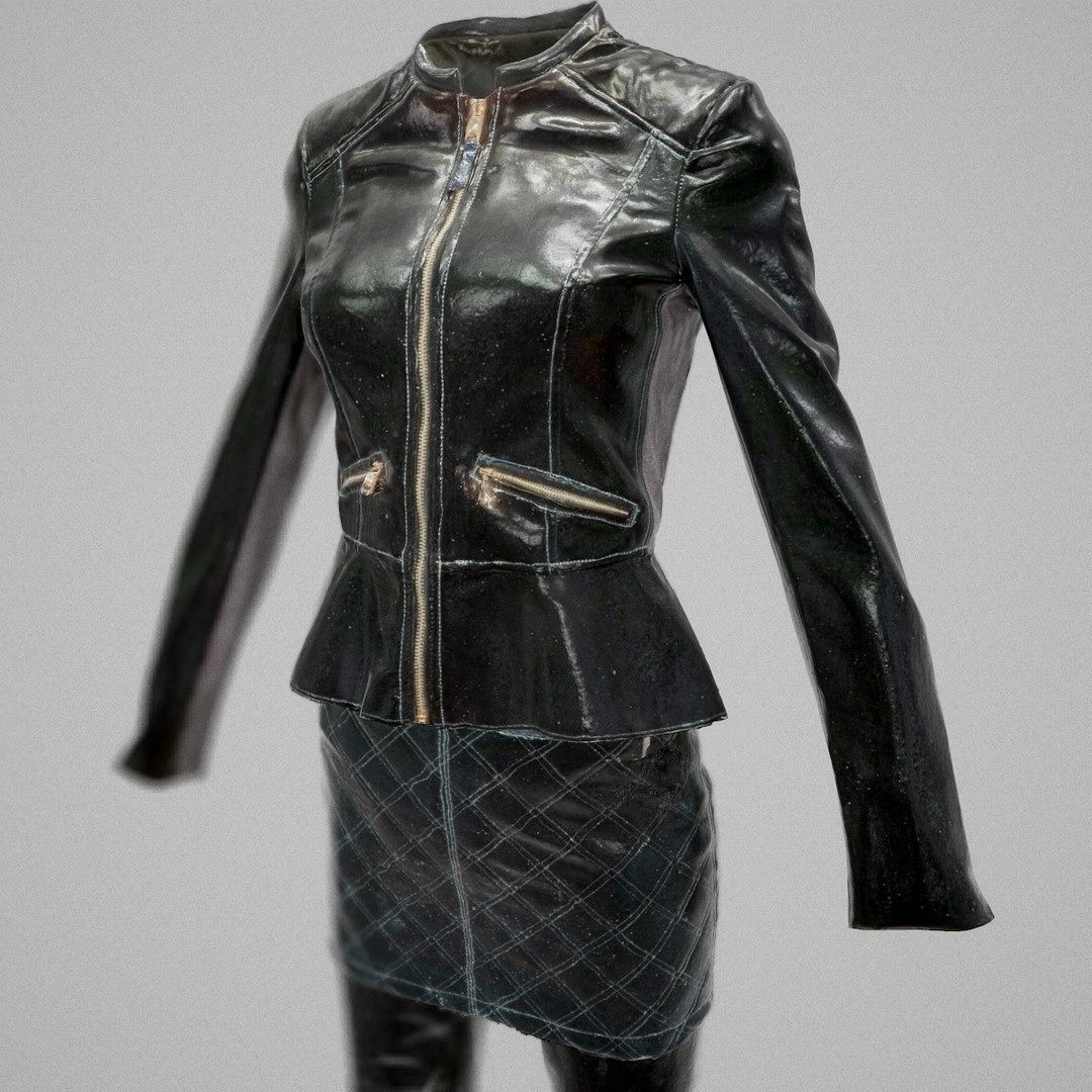 3d Model Of Shiny Leather