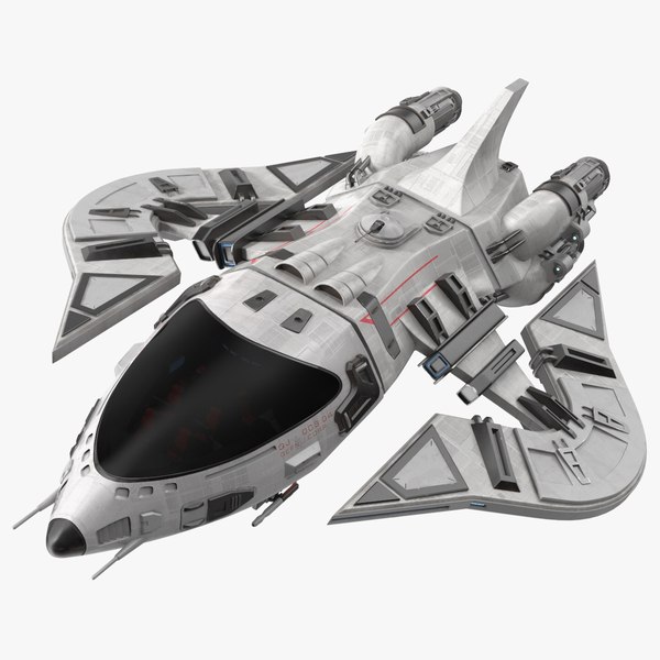 modelo 3d Nave espacial futurista de combate blanco - TurboSquid 2222410