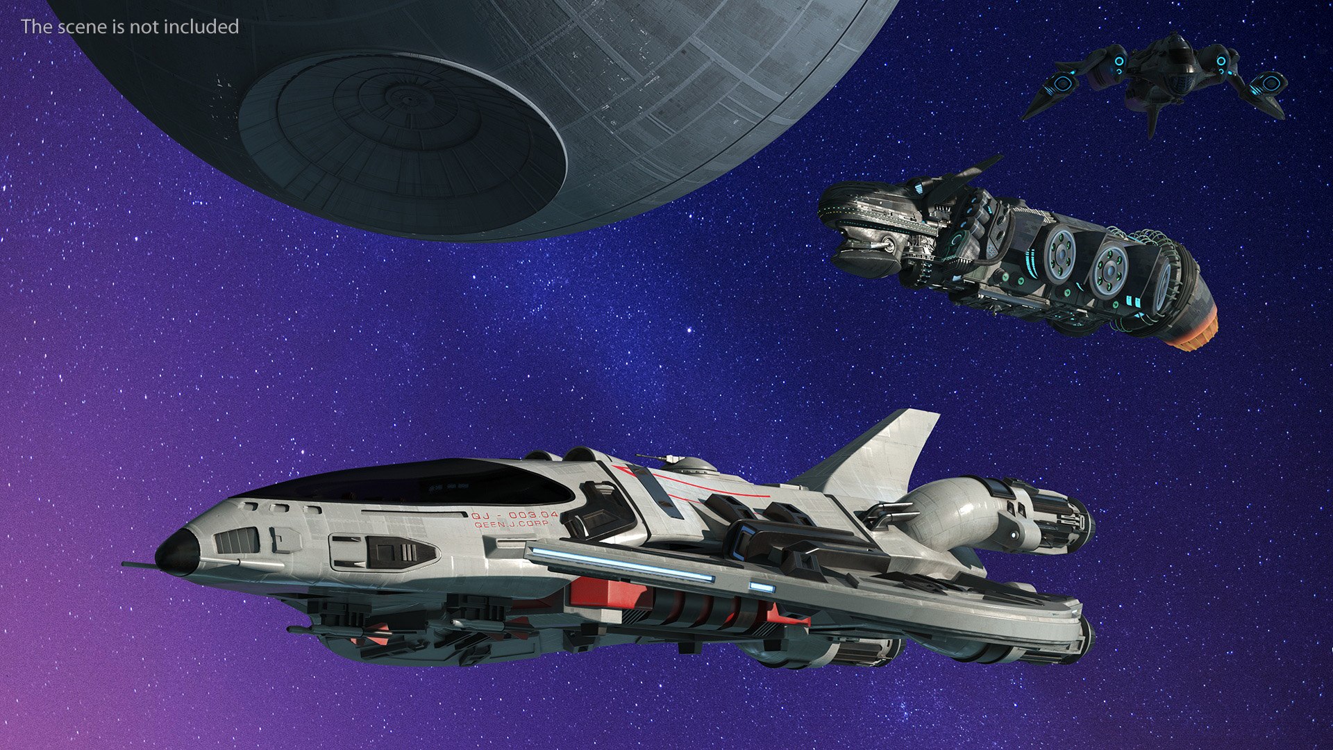 3D Futuristic Space Fighter Craft White Model - TurboSquid 2222410