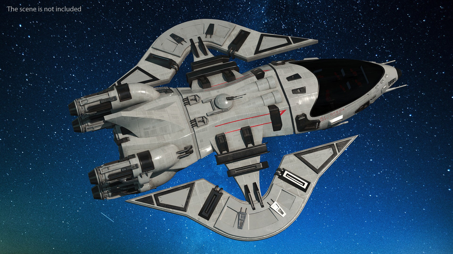 3D Futuristic Space Fighter Craft White Model - TurboSquid 2222410