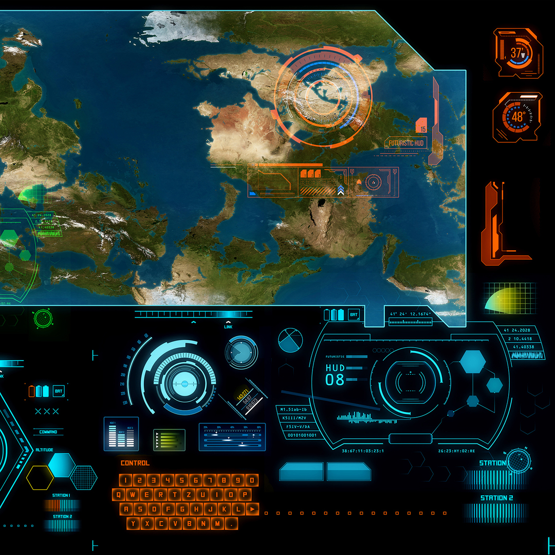 sci fi command panel 3d max