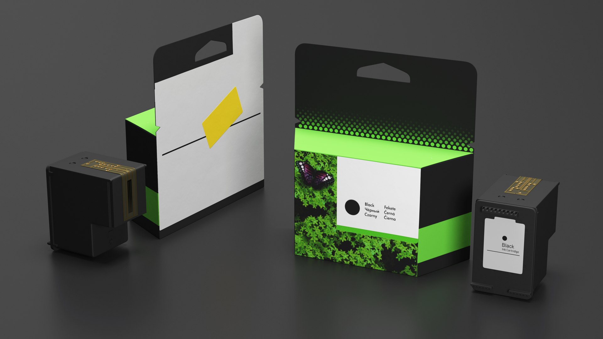 Box With Ink Cartridge Black 3D Model - TurboSquid 2164188