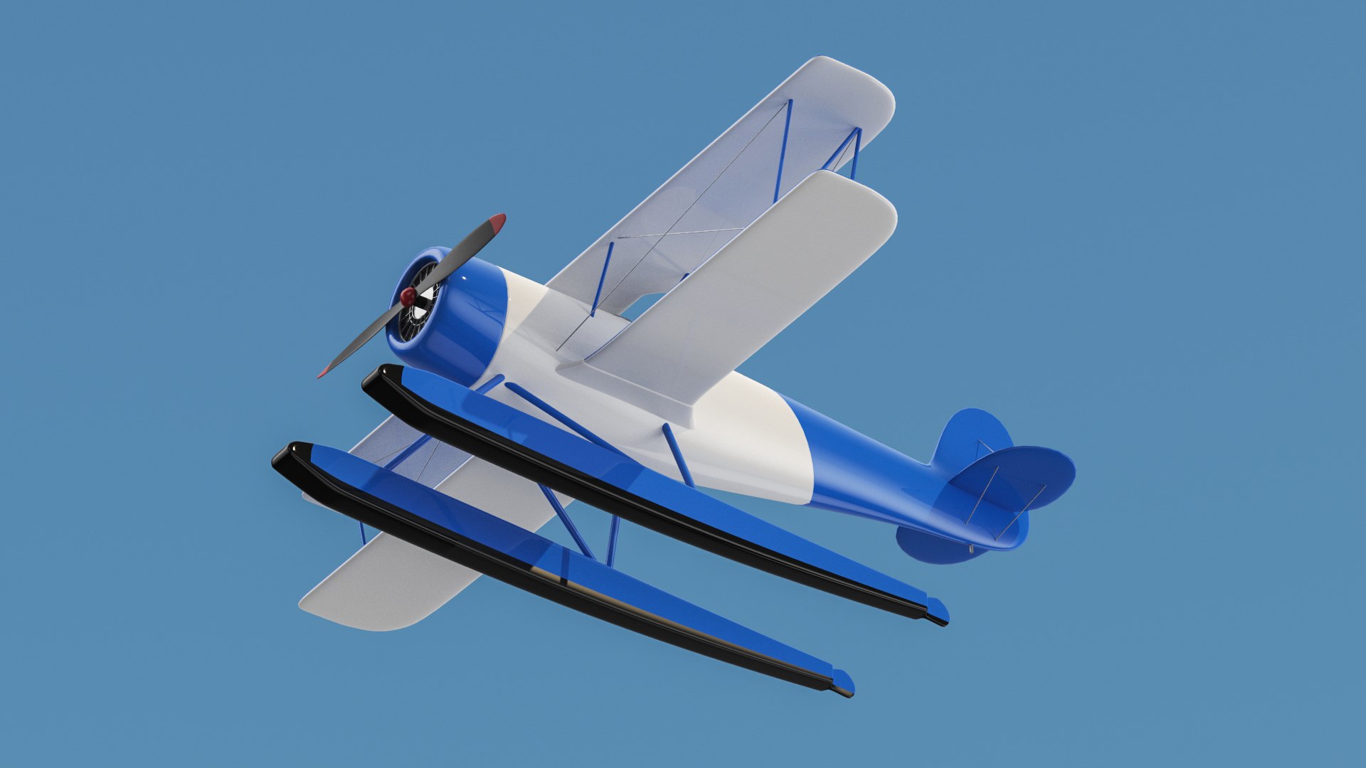 Sea Plane Biplane With Advertising Banner 01 3D Model - TurboSquid 1895273