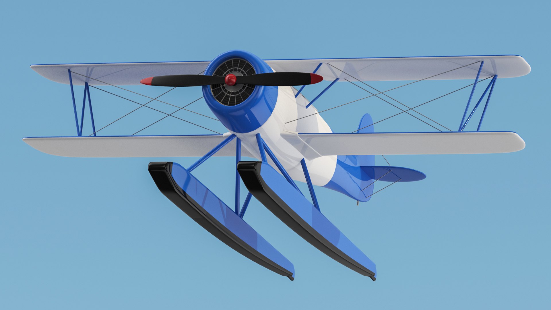 Sea Plane Biplane With Advertising Banner 01 3D Model - TurboSquid 1895273