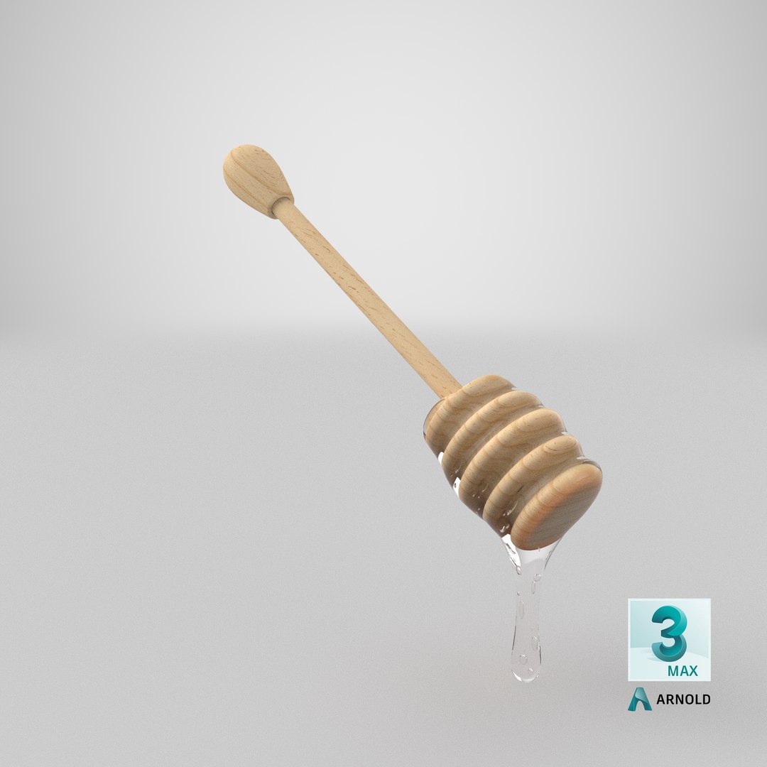 3D Model Wooden Dipper Covered Honey - TurboSquid 1609739
