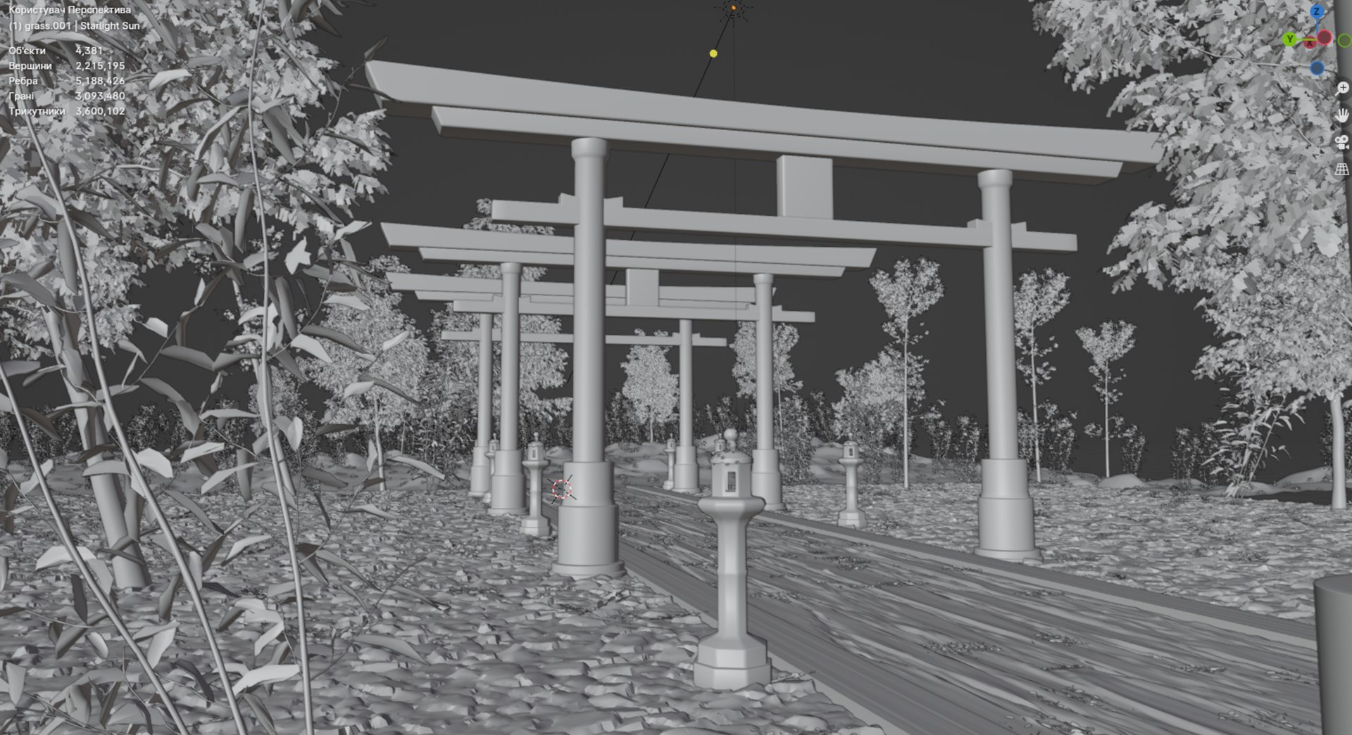3D Model Japanese Torii Road - TurboSquid 2208980