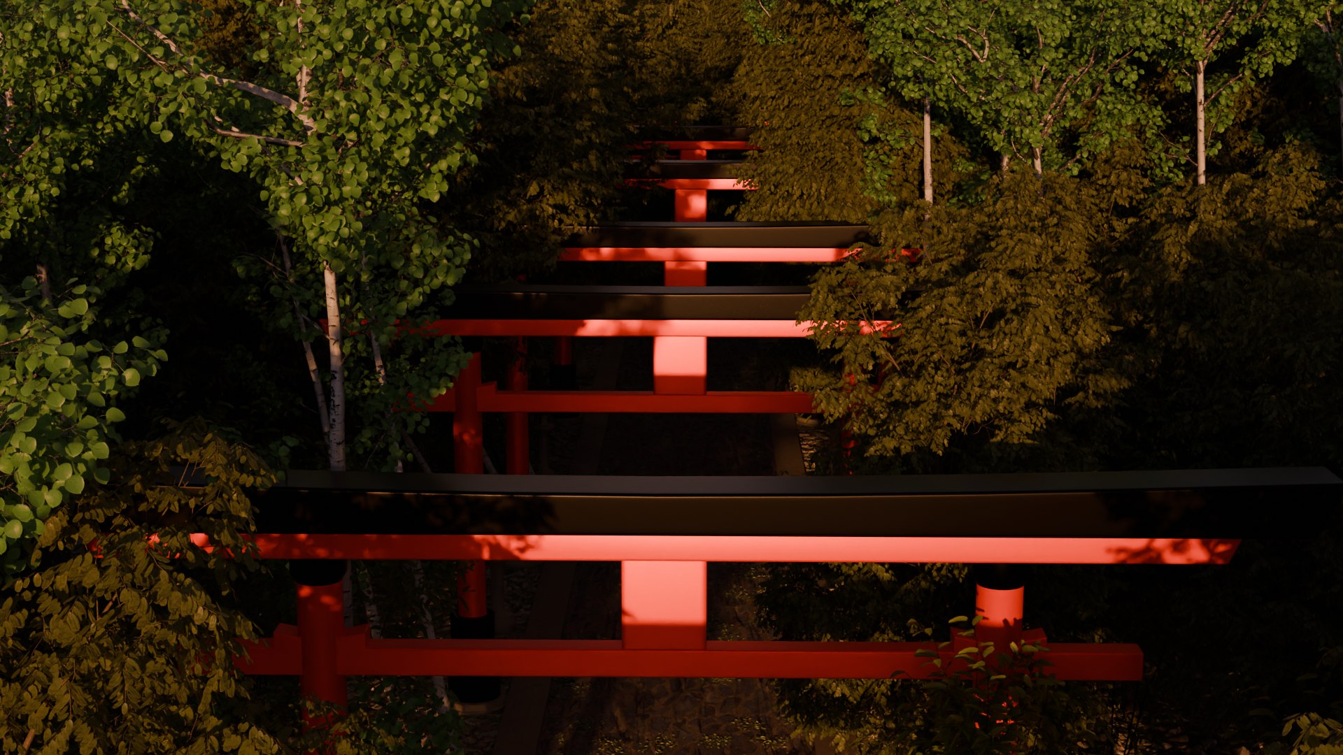 3D Model Japanese Torii Road - TurboSquid 2208980