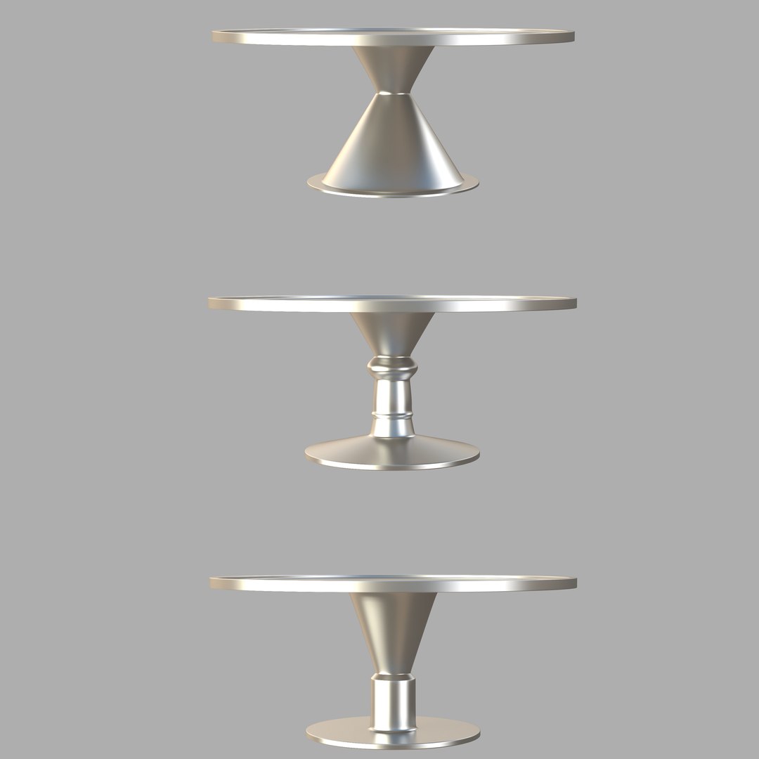 3D Cake Stand Collection Silver Model - TurboSquid 2399281