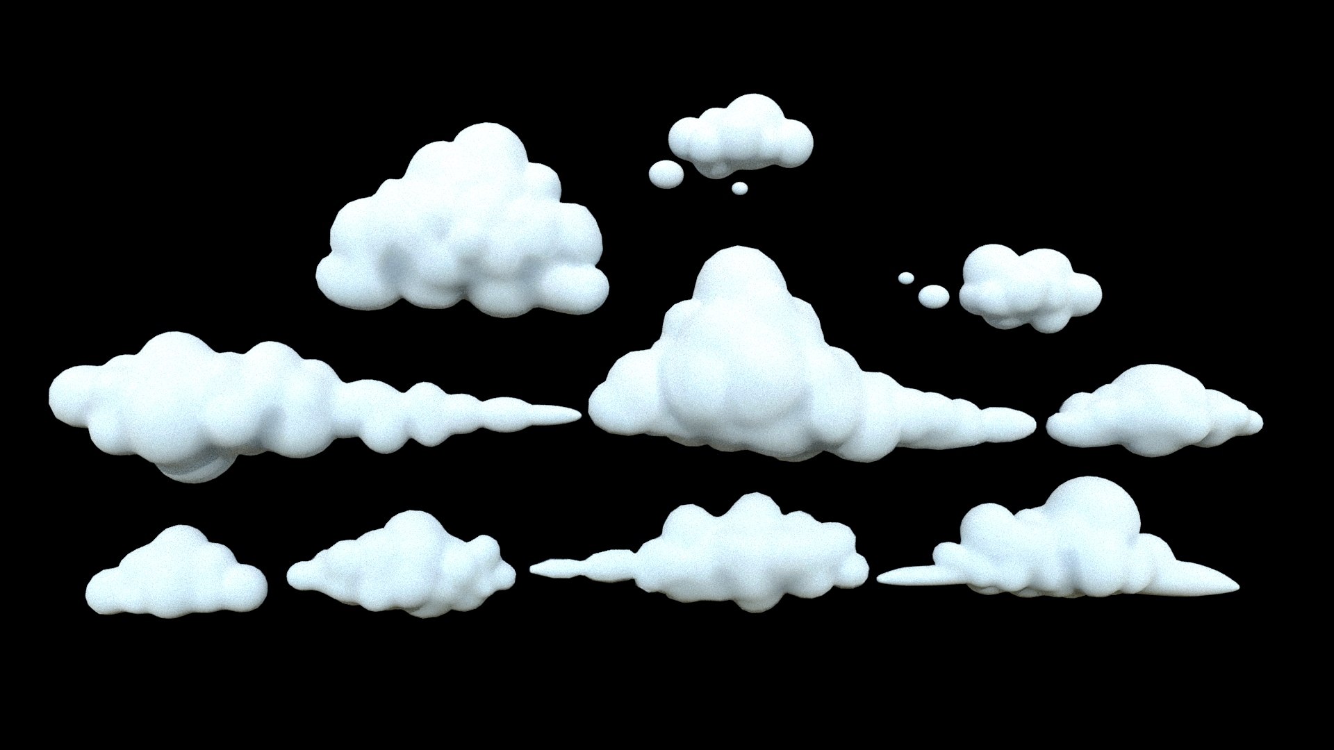 Cartoon Clouds Low-poly 3D Model 3D Model - TurboSquid 2287110